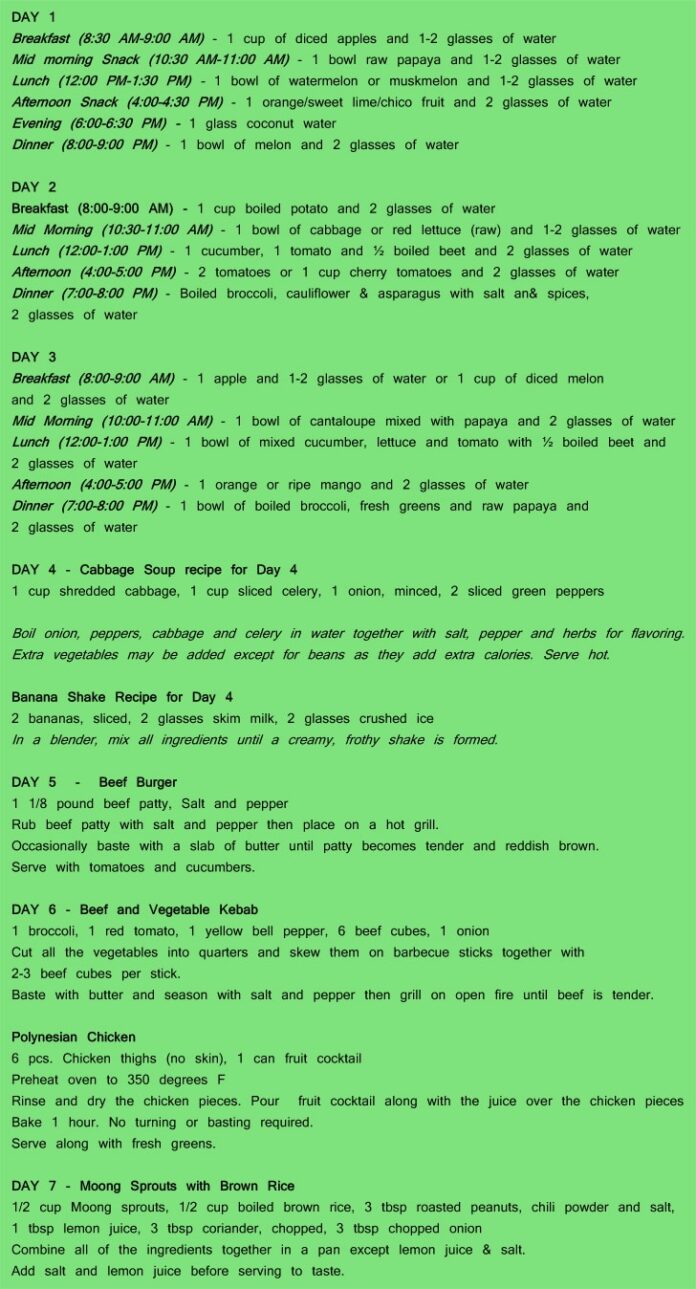 GM Diet Plan Secret, See How To Lose 10 Pounds In 7 Days